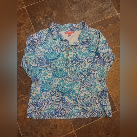 Lilly Pulitzer | Tops | Lilly Pulitzer Captain Popover Turquoise Oasis ...